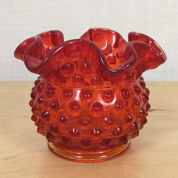 Vintage | Accents | Flamecolored Hobnail Glass Vase Stunning | Poshmark